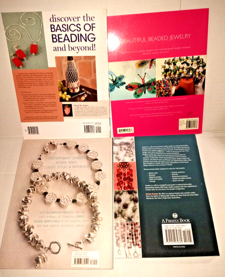 Lot 4 Jewelry making books Beading Bead basics necklaces earrings ...