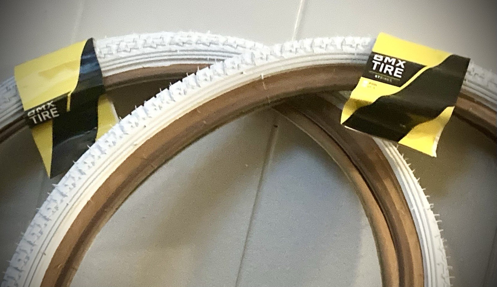 GT LP-5 BMX Bicycle Tires Pair 20 x 1.75 White with Tan Sidewall