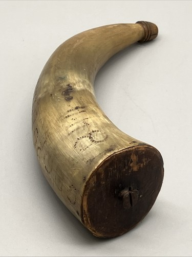 19th Century Antique Powder Horn 9” hand-etched decoration | eBay