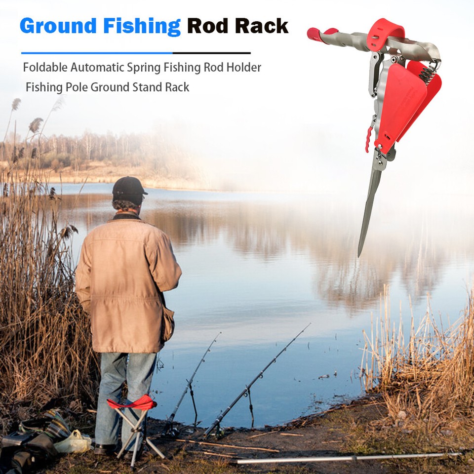 Outdoor Automatic Spring Fishing Rod Rack Ground Fishing Pole Bracket ...