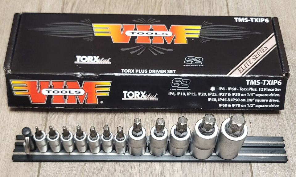VIM 12pc Torx Plus S2 Bit Socket Set IP8 to IP60 w/ Magnetic Rail #TMS-TXIP6 | eBay