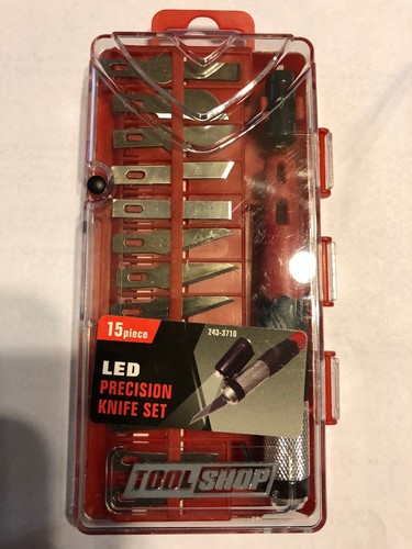 15 piece LED Precision Knife Set Razor Blade Kit by Tool Shop FAST ...