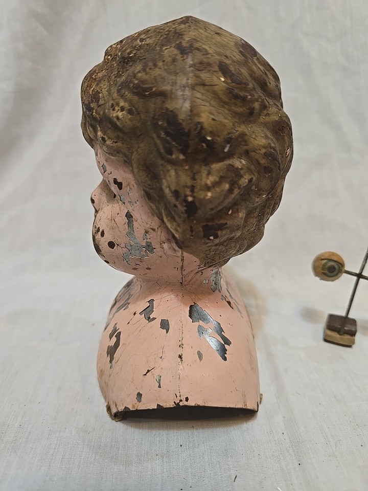 Vintage Metal doll head from Germany Minerva Civil War Era 1865 Tin ...