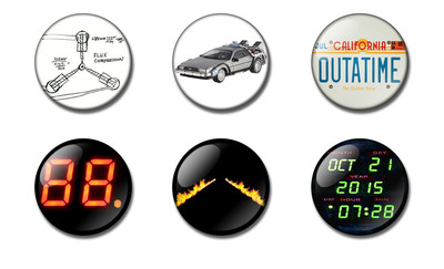 Back to the Future 25 or 38mm button badge / fridge magnet BTTF ...