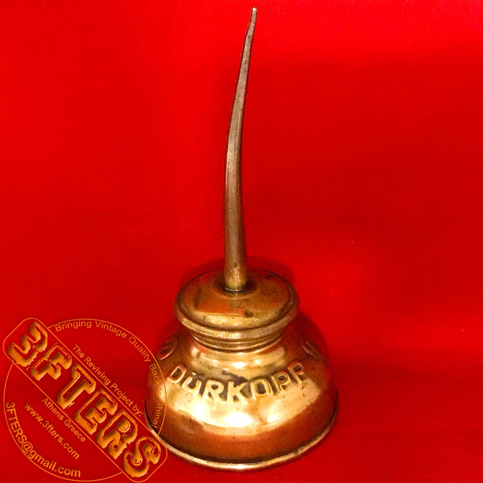 Vintage DURKOPP Sewing Machine Oiler Tin Oil Can Container Large Bronze ...