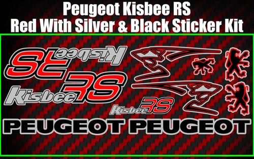 Peugeot Kisbee RS Decals/Stickers Red Silver Black Multicolour | eBay
