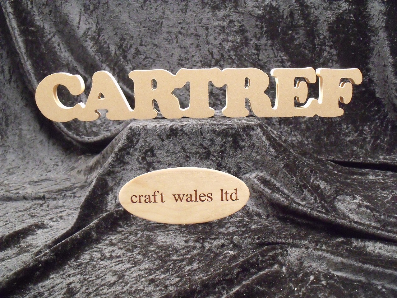 Cartref MDF Sign Freestanding Wooden Welsh Word 18mm Words Geiriau ...