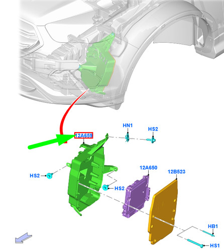 FORD KUGA C520 MK2 ENGINE CONTROL MODULE BOTTOM BRACKET 2041622 ...