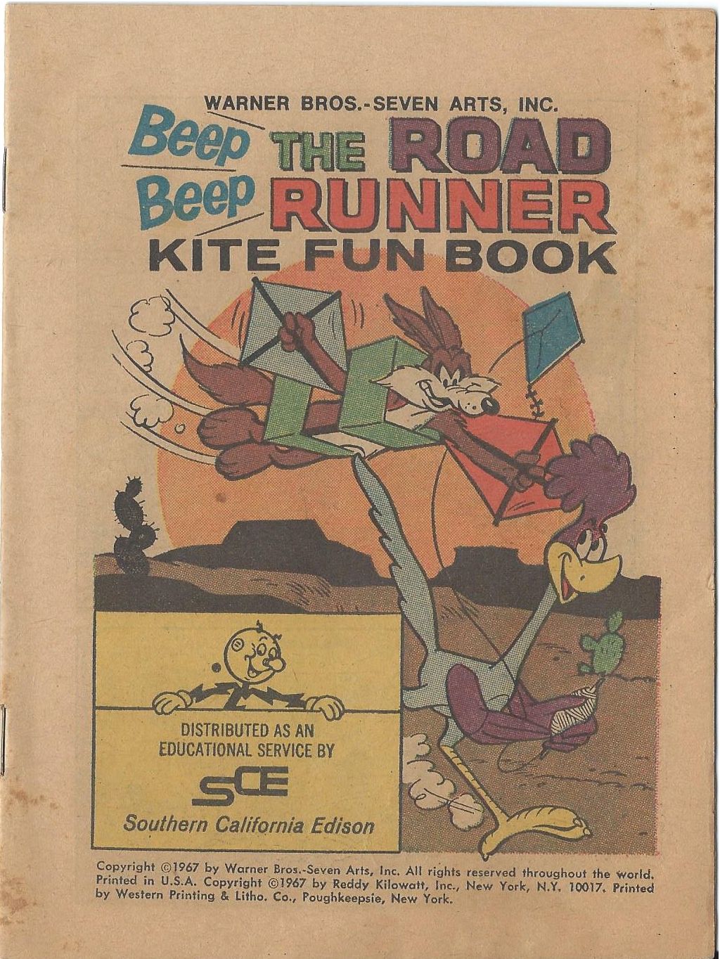 ROAD RUNNER 1967 KITE FUN BOOK SCE SOUTHERN CALIFORNIA EDISON GIVEAWAY ...