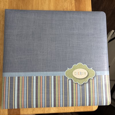 Cherish Blue/Striped Scrapbook, 12 x 12, 10 Two-Sided Pages, w/ Page ...