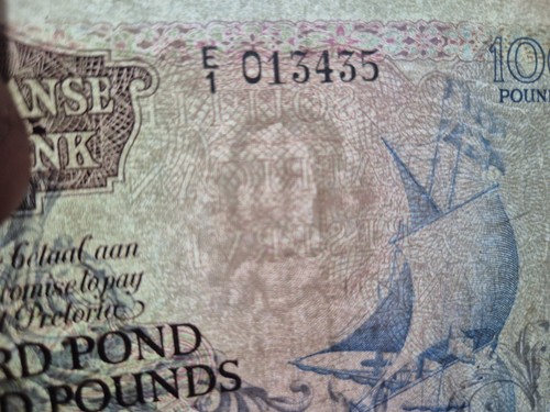 South Africa 100 Pound Note / MH De Kock Governor And Jan Van Riebeeck ...