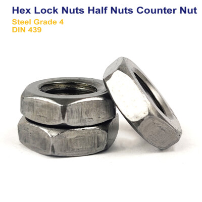 M12 - 12mm HEX COUNTER THIN NUTS STEEL SELF COLOUR GRADE 4 DIN 439 ...