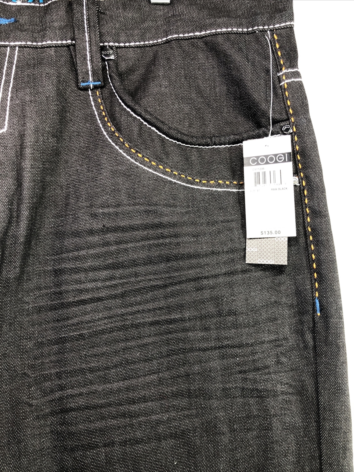 Coogi Jeans Raw Black White Crest Logo Deadstock Hip Hop Baggy Skater ...