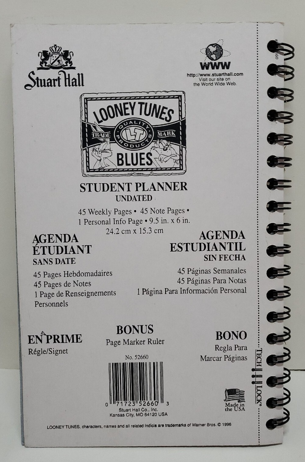 Vintage Looney Tunes Student Weekly Planner Notebook Pad Tweety Bird ...