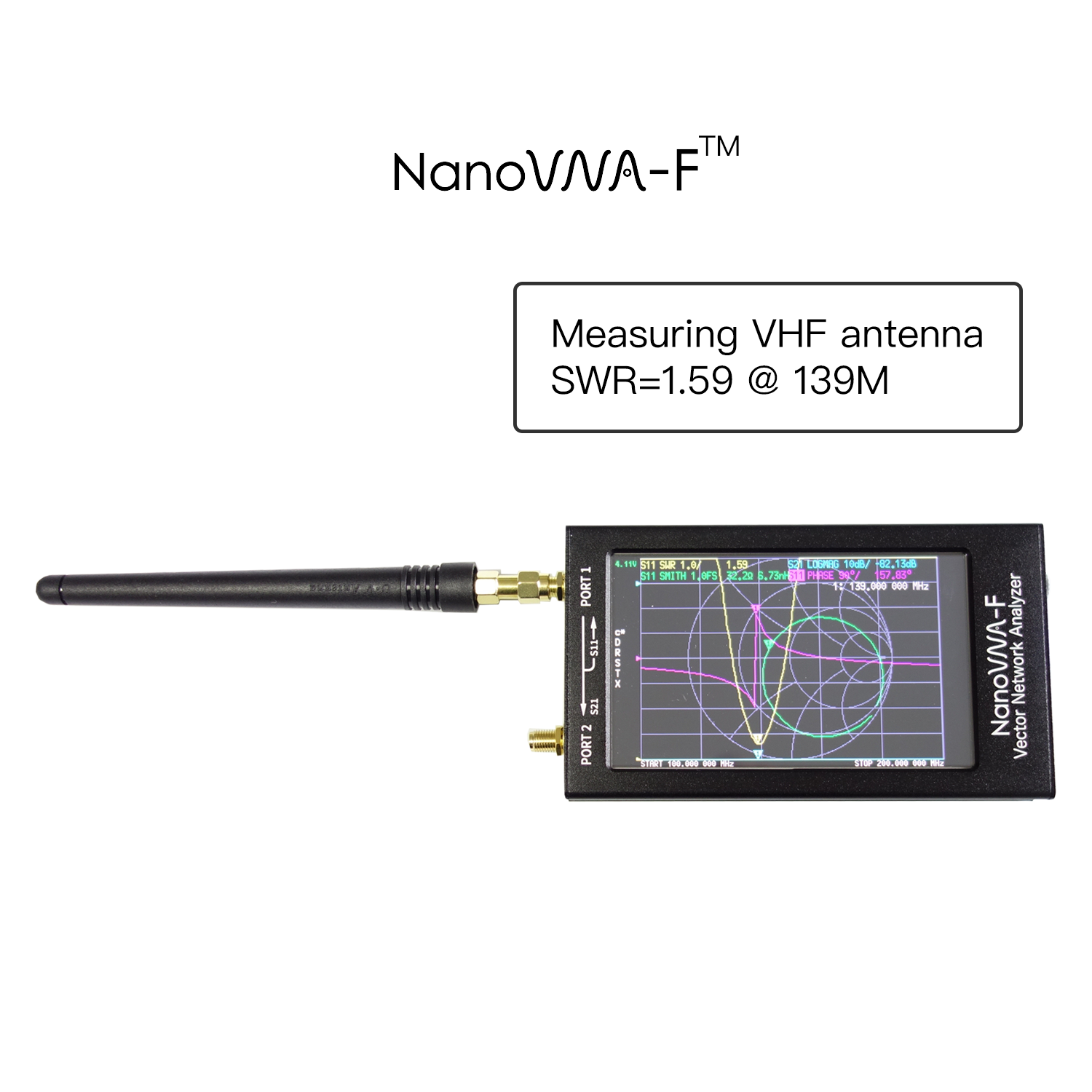 50KHz-1500MHz NanoVNA-F 4.3" LCD Display HF VHF UHF VNA Vector Network ...