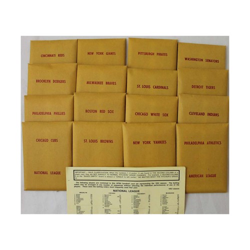 APBA Baseball Cards APBA Baseball 1953 Player Cards - Complete Set (198 ...
