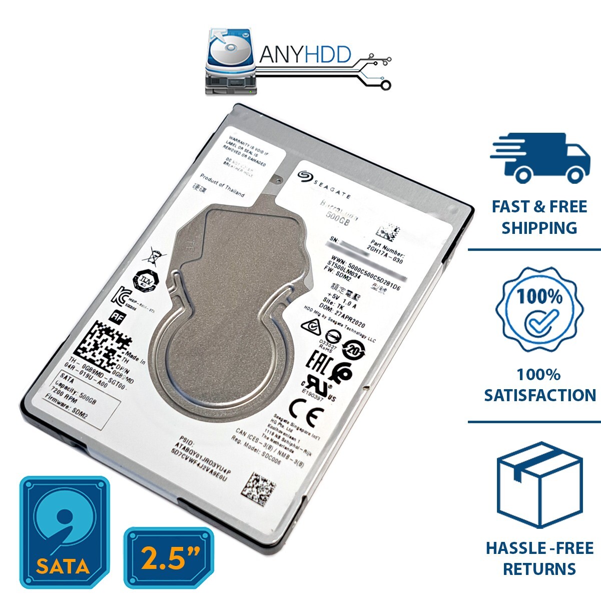 Seagate Barracuda 500GB HD 2.5" 7200RPM ST500LM034 2GH17A-030 | eBay