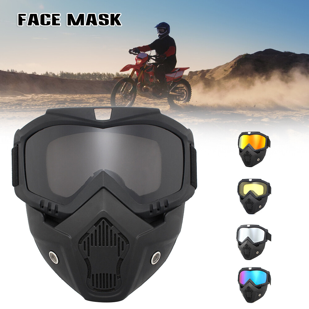 Motorcycle Bike Modular Helmet Open Face Mask Shield Goggles Detachable ...