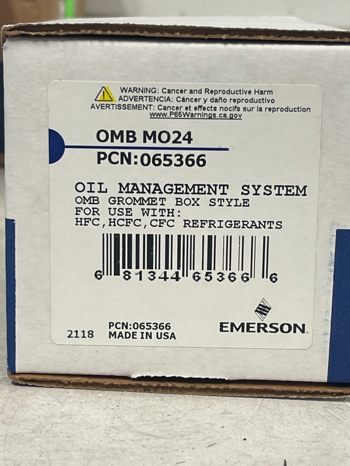 Emerson OMB MO24 Oil Management System (OMB Grommet Box Style)HFC HCFC ...