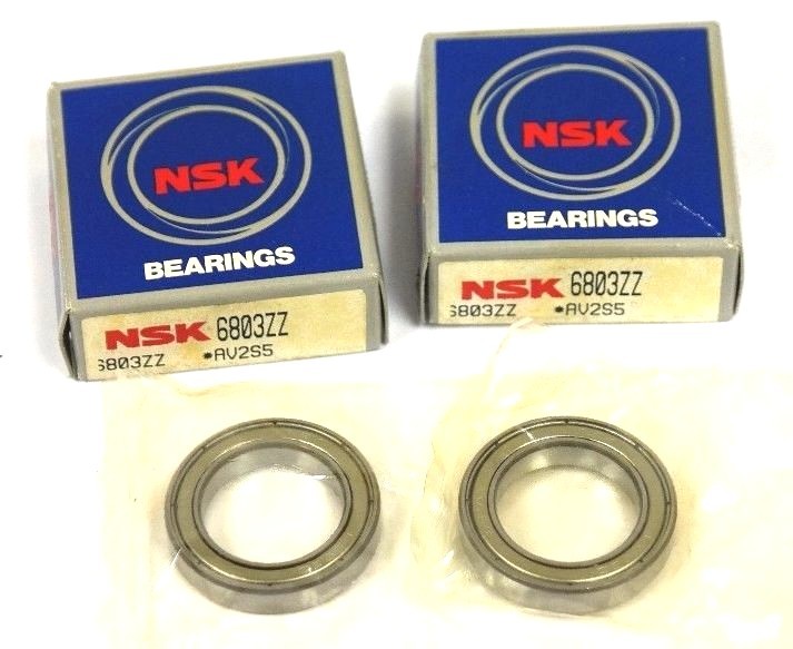 LOT OF 2 NIB NSK 6803ZZ BALL BEARINGS 17X26X5MM SHIELDED | eBay