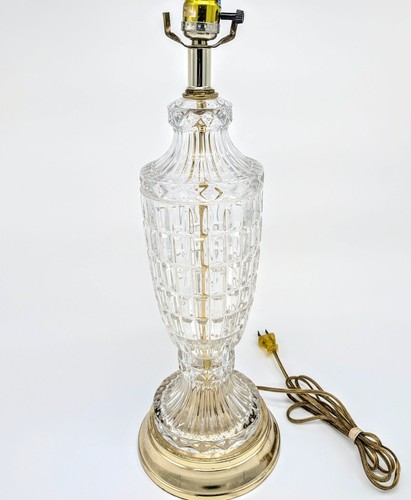 Vintage European Collection 24% Lead Crystal Lamp Diamond Pattern 27 ...