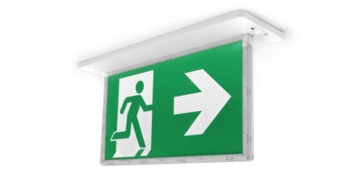 SLIM Recessed mount LED Emergency Exit 24M running man sign | eBay ...