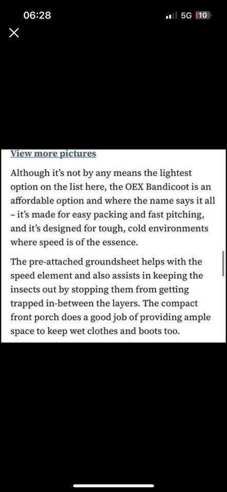 OEX Bandicoot 2 Tent | eBay UK