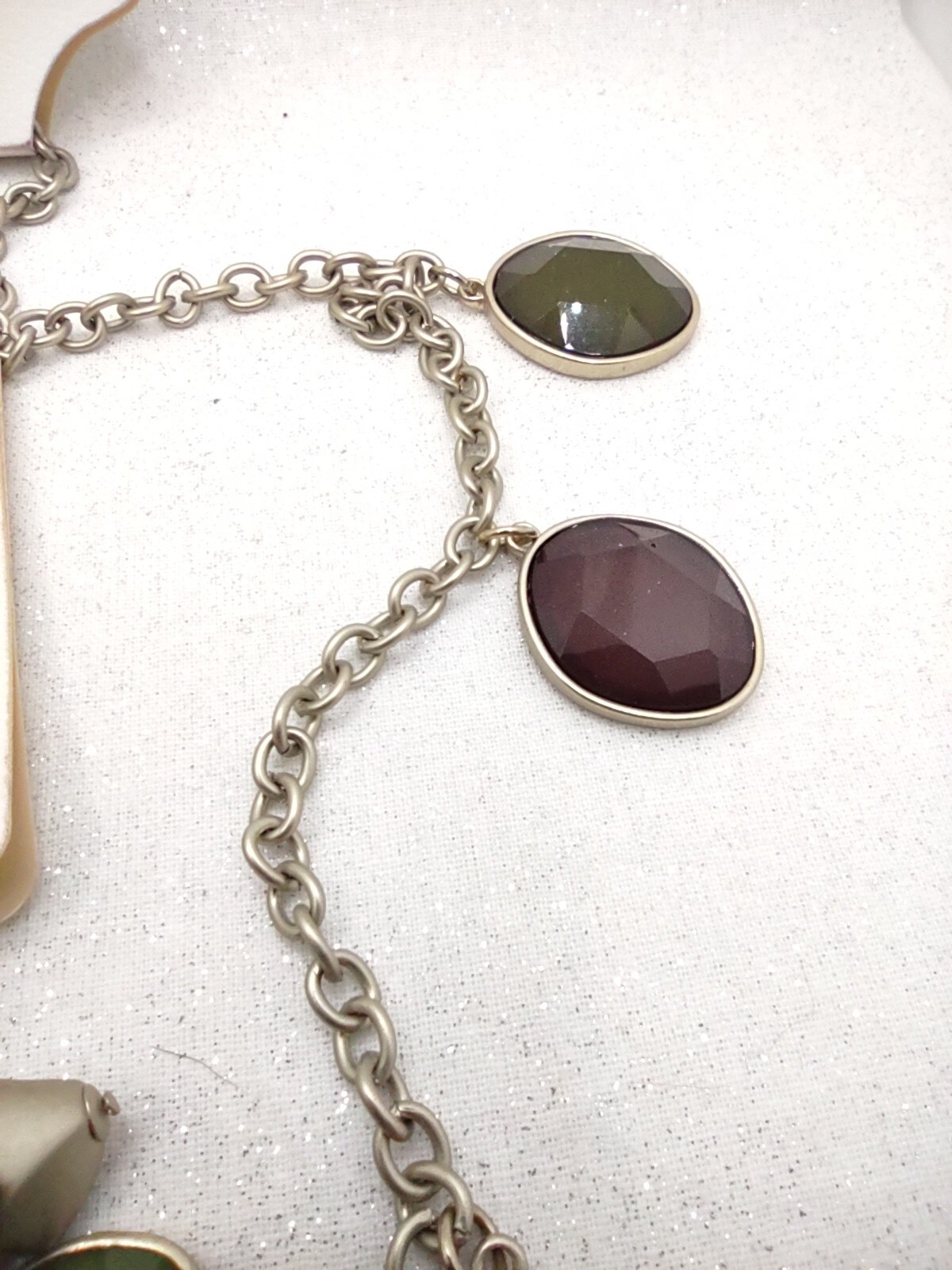 Croft & Barrow Necklace & Matching Bracelet Brown Sage Green Yellow ...