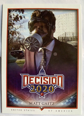 2020 DECISION MATT GAETZ WITH MASK BASE CARD #396 | eBay
