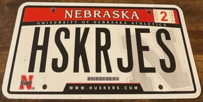 HSKERJES Vanity License Plate Nebraska Cornhuskers Husker Jes Jessica ...
