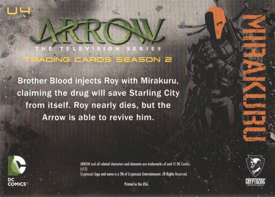 2015 Cryptozoic Arrow Season 2 Mirakuru Inserts Trading Card #U4 | eBay