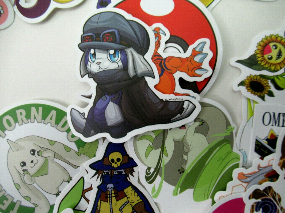 50 Piece Random Digimon Phone Laptop Water Bottle Decal Sticker Pack | eBay