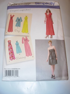 WOMENS UNCUT SIMPLICITY Sewing Pattern 1804 DRESS STRETCH KNIT FABRIC ...