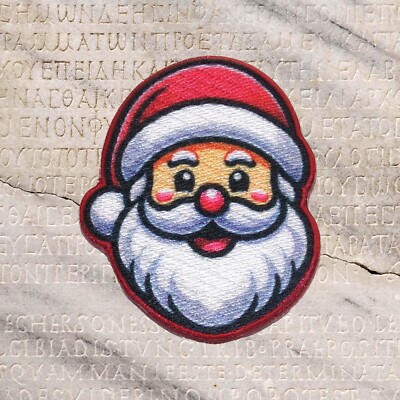Santa Patch Iron-on Applique Cartoon Kid Craft Snow Jolly Elves ...