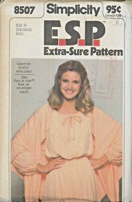 Misses Knit Pullover Dress Pattern Size 10 12 14 Simplicity 8507 Uncut ...