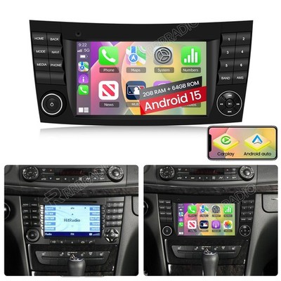 64G Android 15 Car Radio GPS Stereo Sat Nav For Mercedes Benz E/CLS/G ...