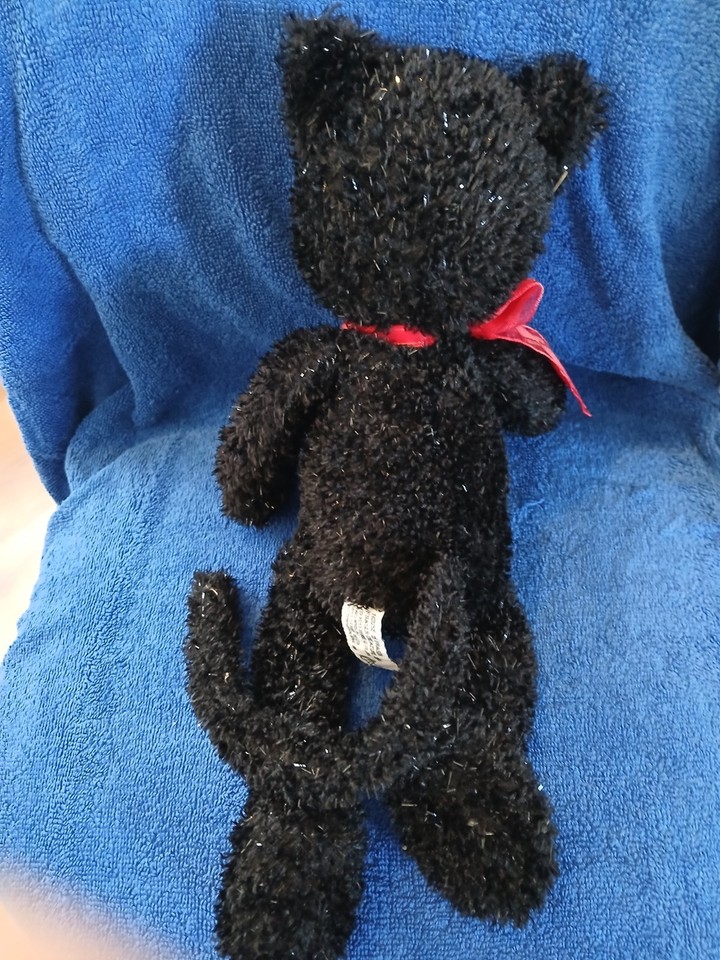 Russ Berrie House Of Fraser Black Cat Bell On Halloween Soft Toy ...