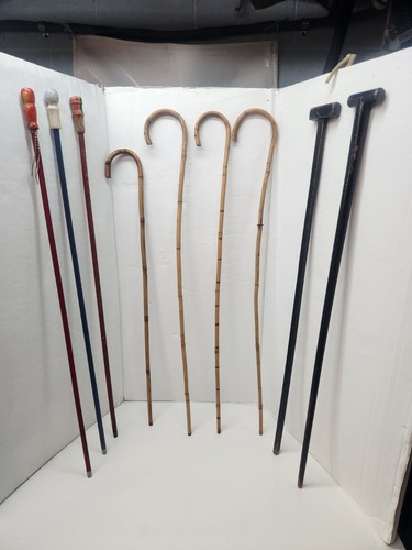 9 Vintage Carnival Fair Bazar Game Cane Lot Bamboo & Painted | eBay