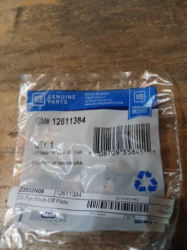 LS SERIES OIL PAN BLOCK OFF PLATE GASKET NEW GM 12611384 New OEM | eBay