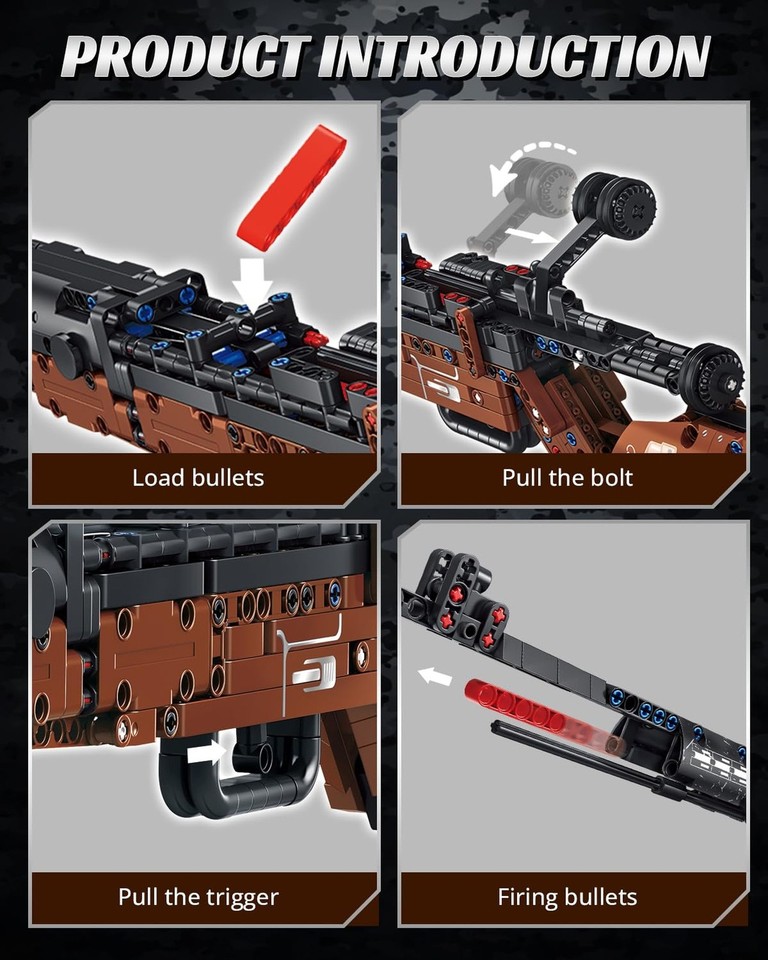 1:1 98K Building Blocks Gun Sets - 1206 PCS Model Guns Collection Toy ...