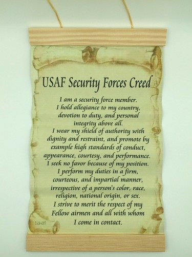 USAF Security Forces Creed, Canvas Wall Print,8x12, Cream Background | eBay