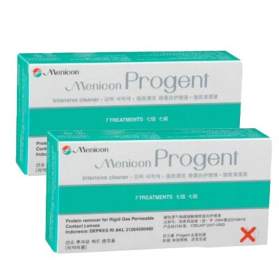2x Box Menicon Progent Protein Cleaner Gas permeable RGP & Orthok Lens ...