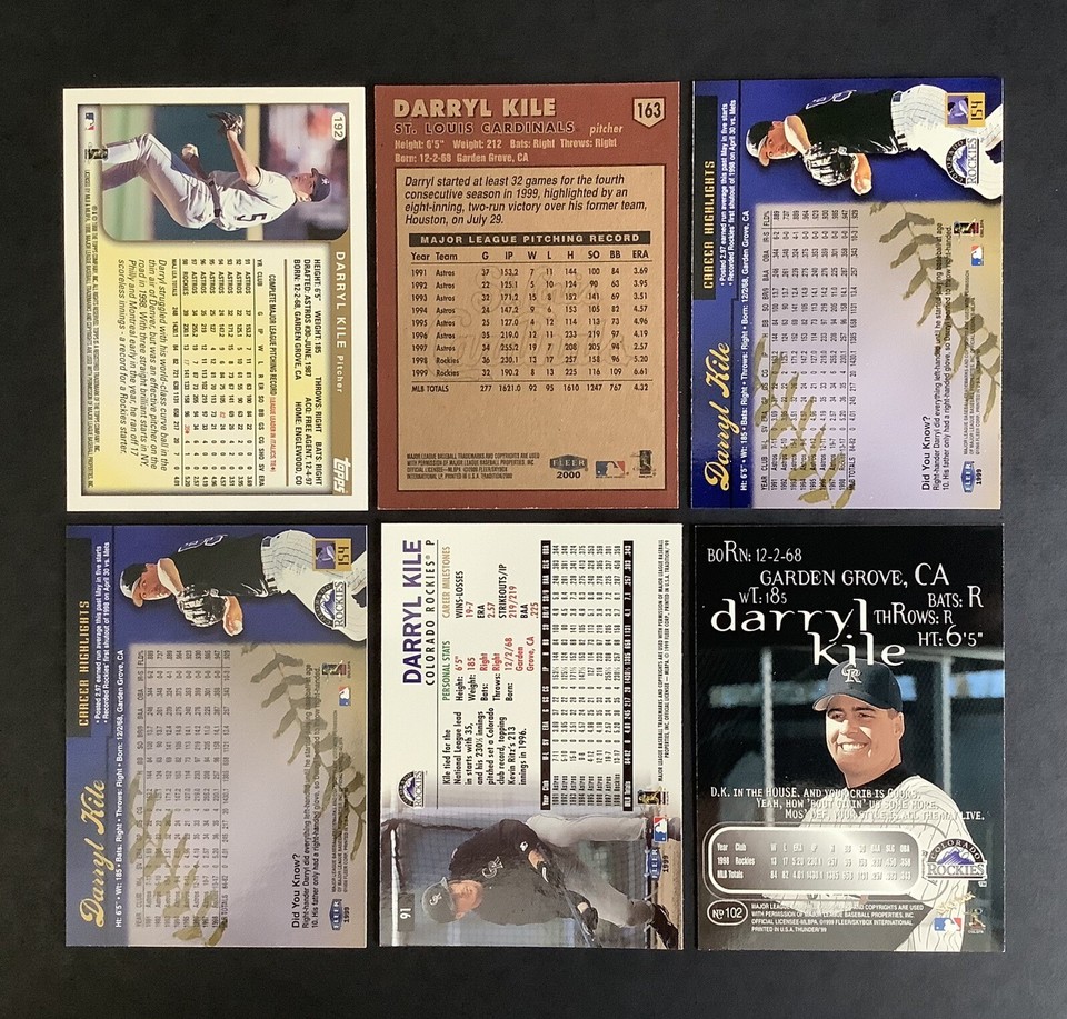 DARRYL KILE - Lot of 6 Cards Fleer Tradition Ultra Topps Thunder ...