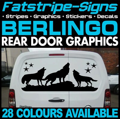 to fit CITROEN BERLINGO HOWLING WOLF DOG CAMPER VAN STICKERS GRAPHICS ...