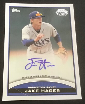 2012 Topps Baseball Autograph Trading Card PDA-JH Jake Hager | eBay