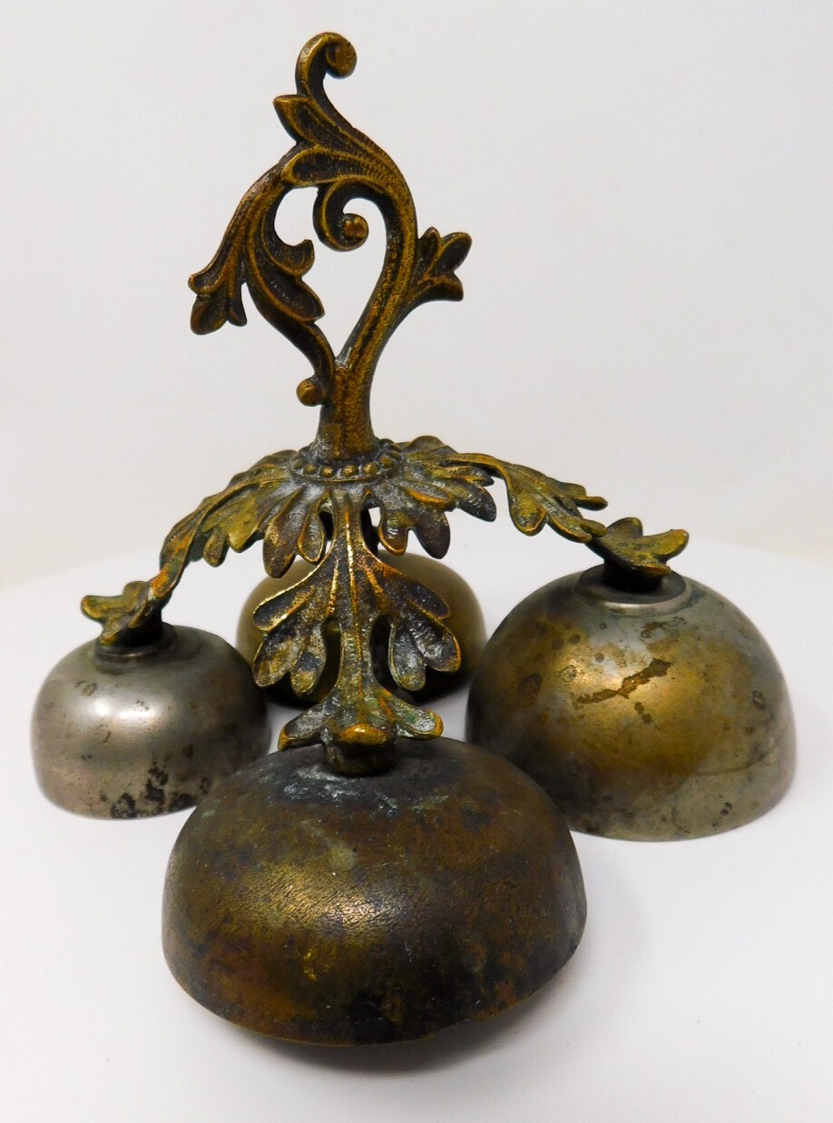 Antique Quadruple Bell Set for Tabletop or to Hang on Shop Door Late ...