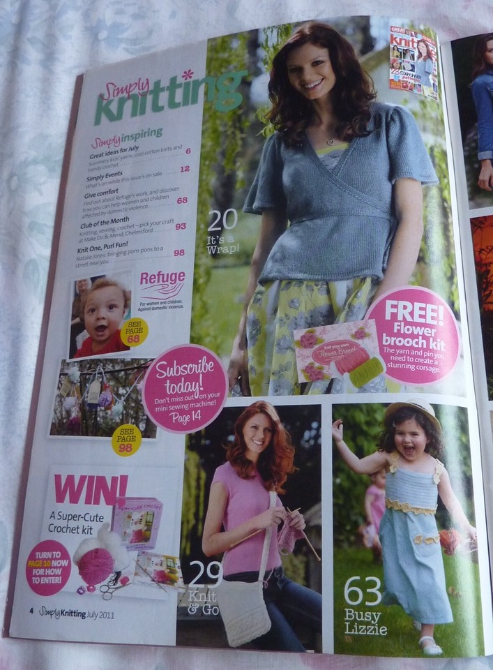Simply Knitting Pattern Magazine July 2011 includes Alan Darts Xiaopang ...