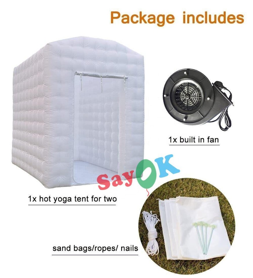 NEW White Inflatable Hot Yoga Dome Tent For Home Outdoor Yoga tent 7FT ...