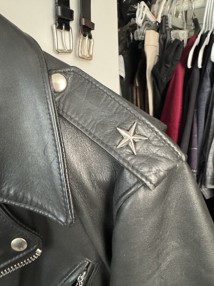 Schott 613 One Star black leather motorcycle jacket 42R Made in USA | eBay