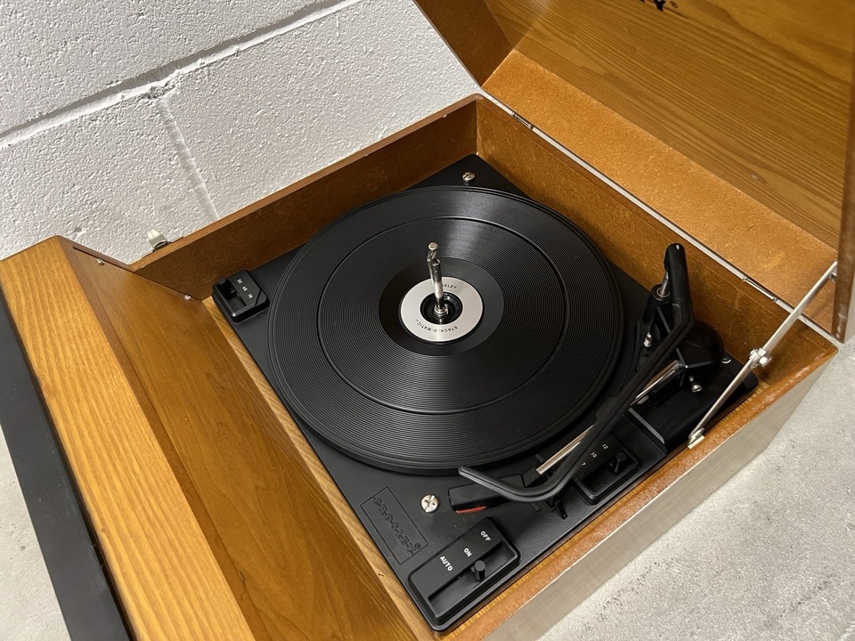 Crosley Style Stack-O-Matic CR85 Record Player Oak Case 33 45 78 RPM LP ...